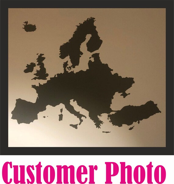 Wall Decals & Murals Europe map sticker silhouette wall home office ...