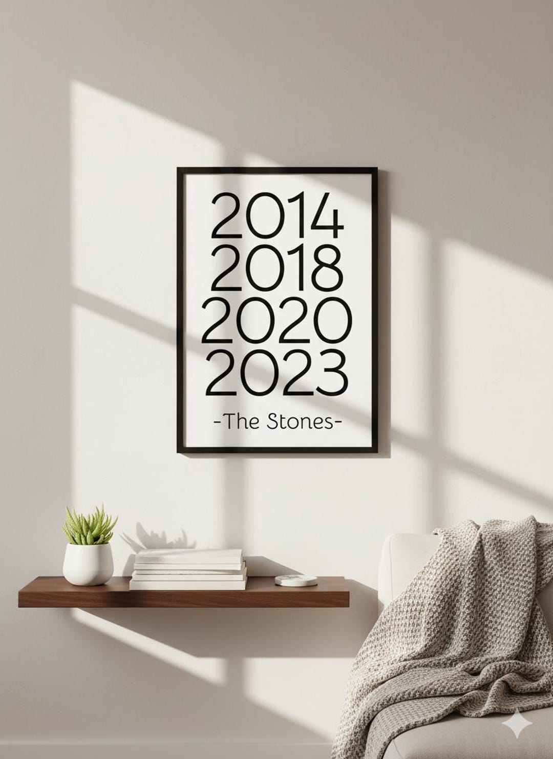 Personalised Year Art Print, Custom Birth Year Sign, Modern Living Room ...