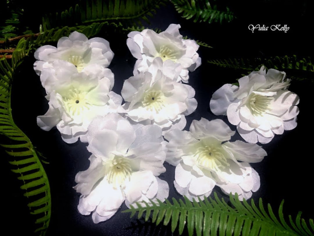 White Fabric Flowers, Textile White Flowes, White Textile Crafts ...