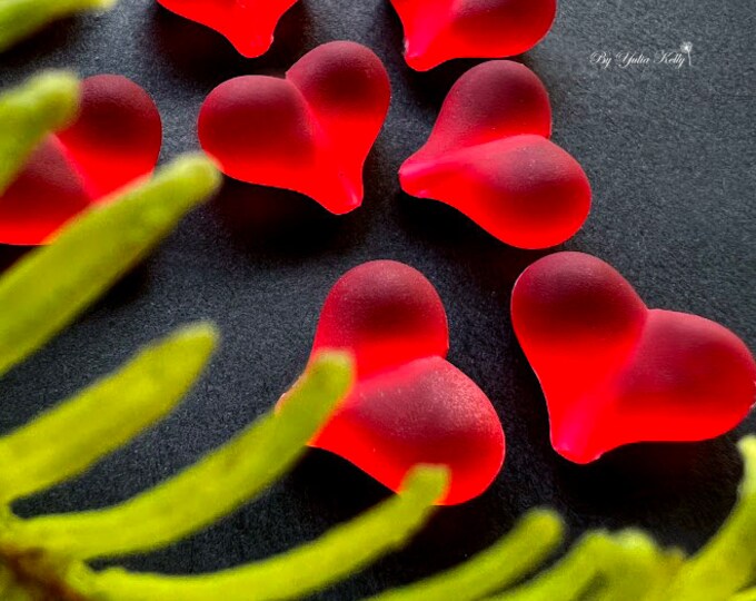 Red Heart Acrylic Beads, Red Heart Beads, Valentines Day Gift ...