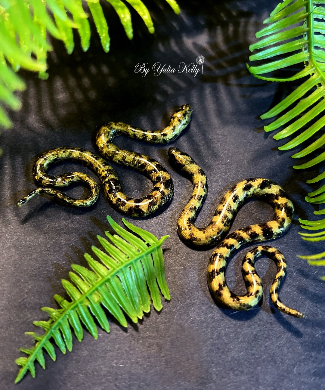 Hand-painted Epoxy Resin Snake Beads, Jungle Carpet Python - Etsy