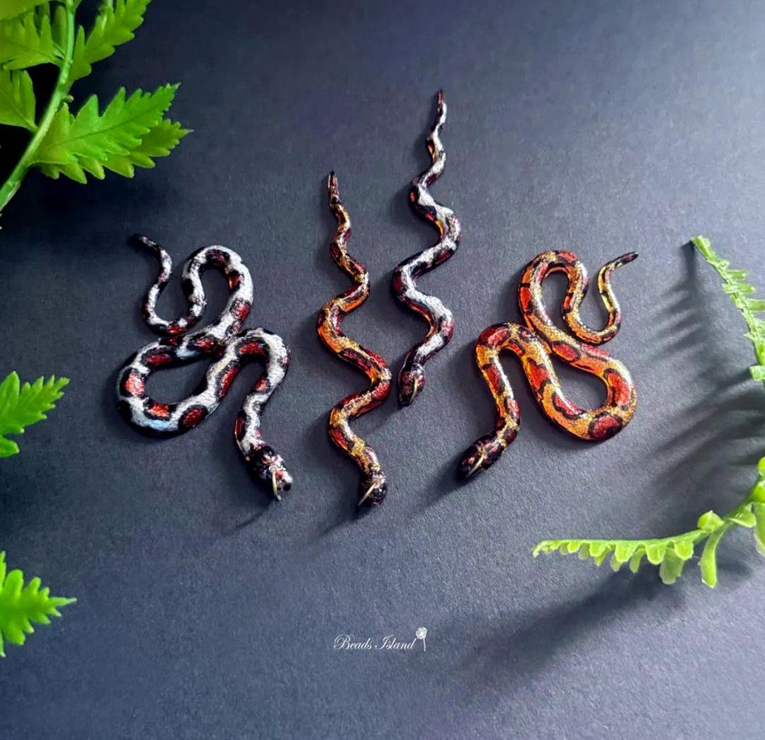 Handmade Epoxy Resin Snake Beads, Reptile Jewelry Making - Etsy