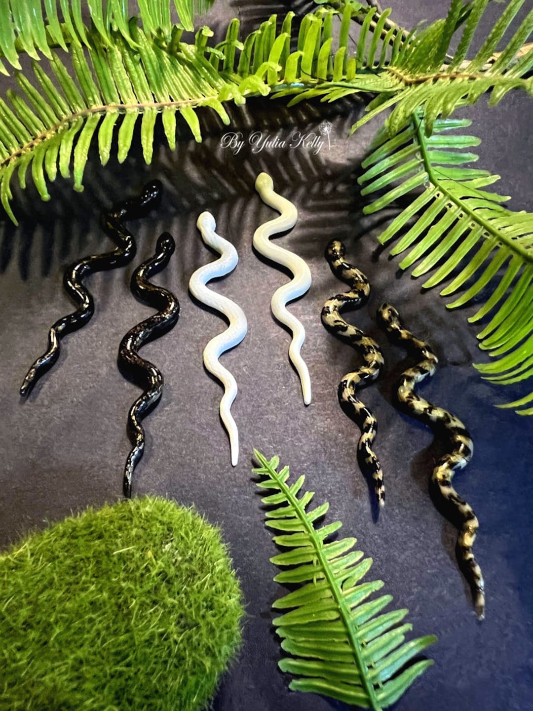 Epoxy Resin Snake Beads, Snake Jewelry Making, Black Snake Beads, White ...