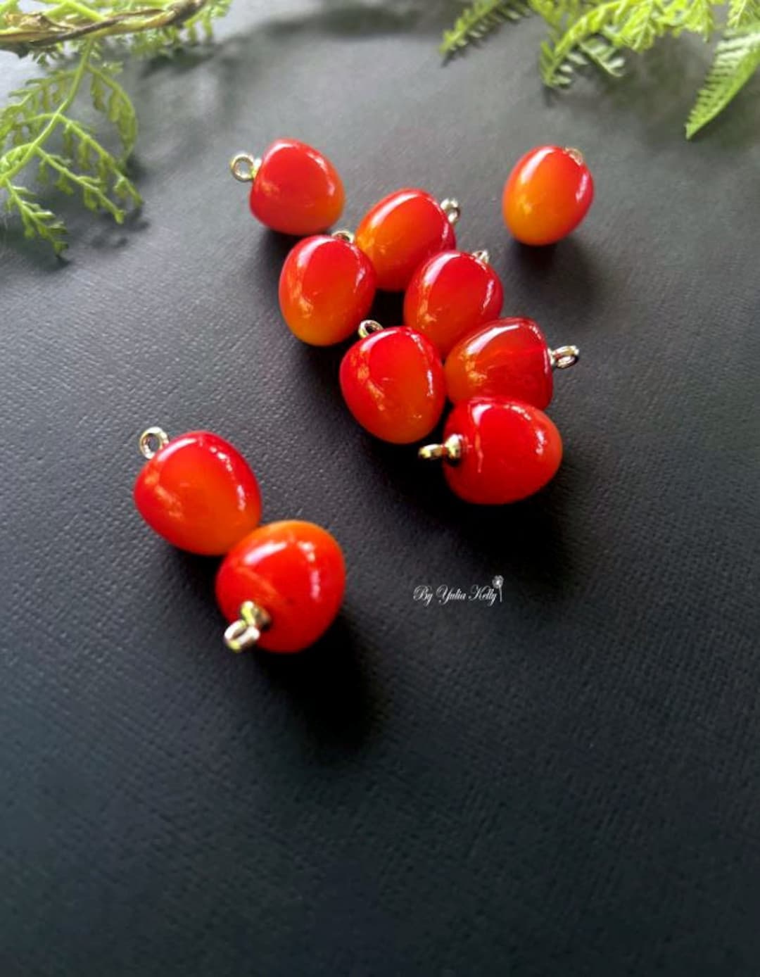 Acrylic Beads, Cherry Clay Beads, Red Berry Beads, Red Cherry Beads ...