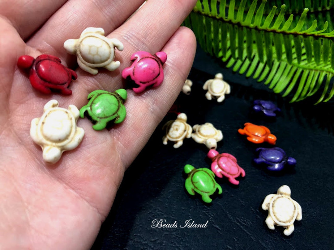 Stone Turtle Beads, Sea Turtles Beads, Colorful Carved Turtle Beads ...