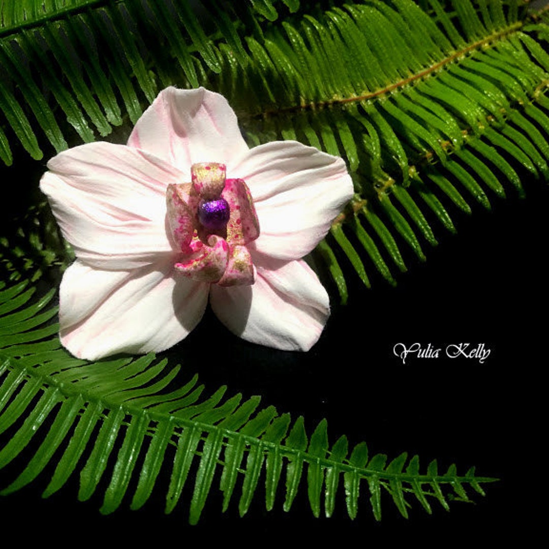 Polymer Clay Orchid Flowers, Handmade Orchid Flowers Beads, Polymer ...