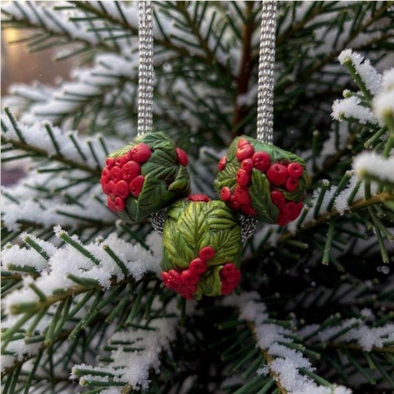 Hand-sculpted Rowanberry Art Clay Beads, Chunky Artisan Ethnic Pattern ...