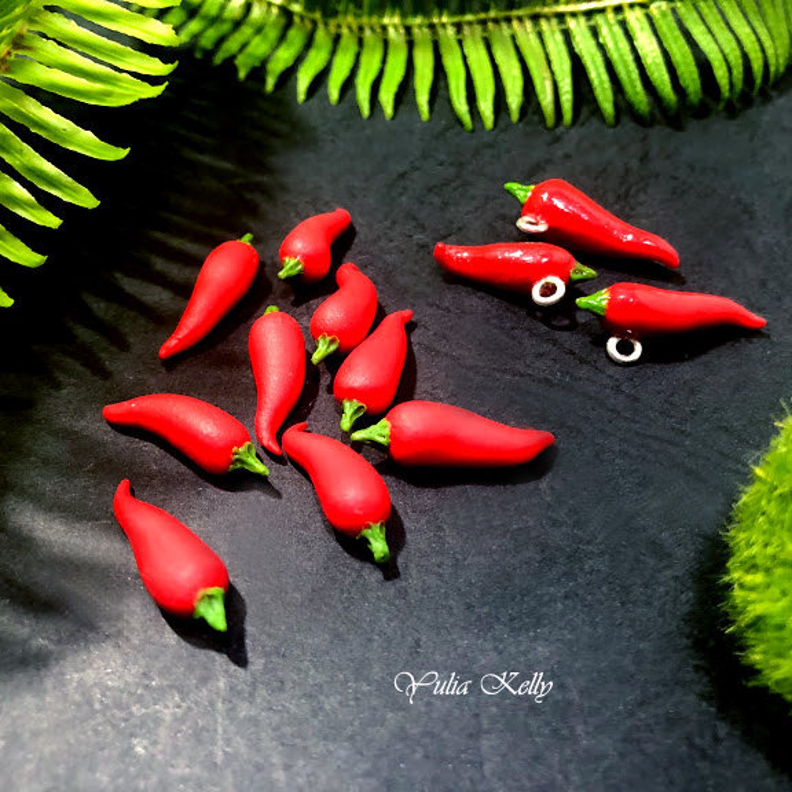 Red Chilli Pepper Clay Beads, Handmade Kawaii Food Charms - Etsy