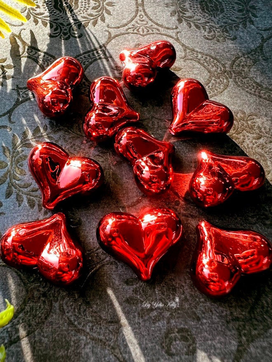 Red Heart Acrylic Beads, Red Heart Beads, Valentines Day Gift ...