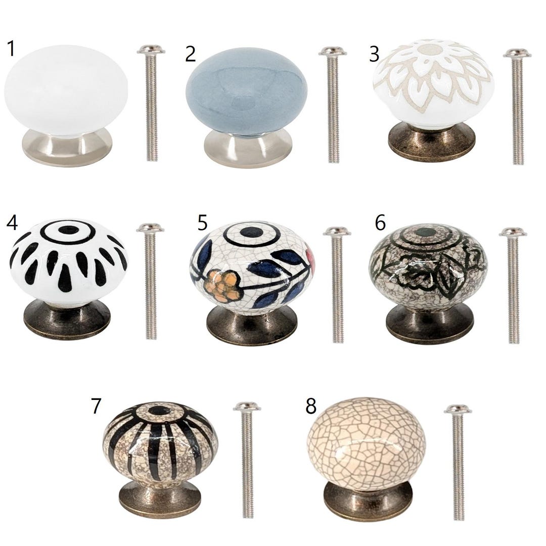 Ceramic Furniture Knob Vintage Boho – 8 Designs – Ø 3.5 Cm – Knober ...