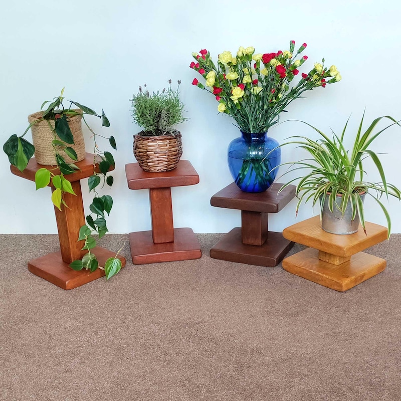 Flower Stand Round Wood - Etsy UK