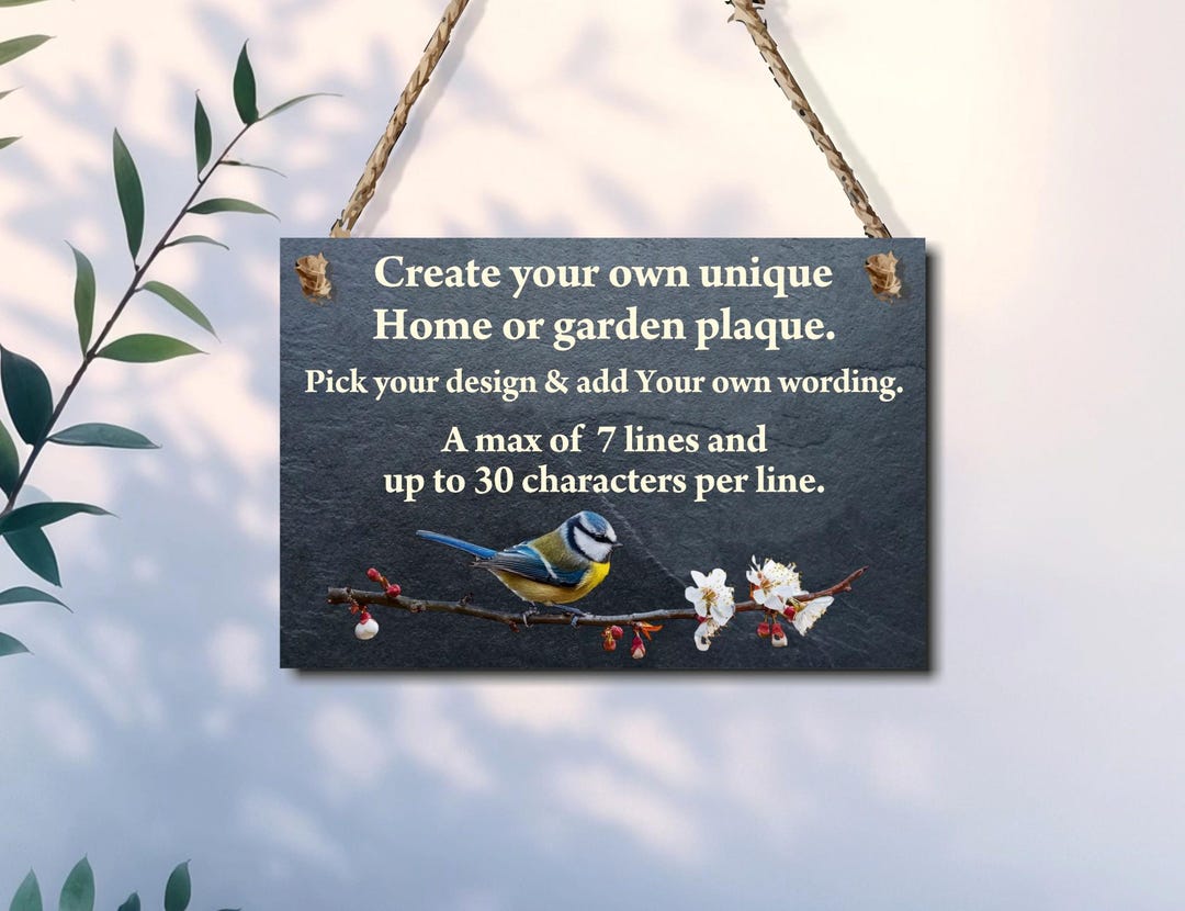 Create Your Own Personalised Slate Gate House Plaque Sign 4 Sizes ...