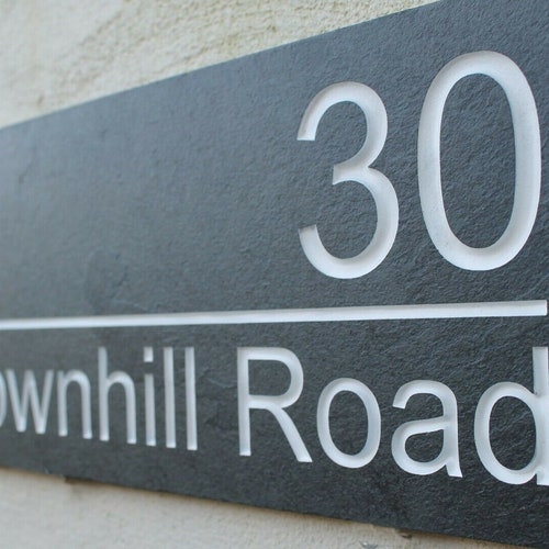 Personalised Deep Engraved Slate House Sign - Etsy UK