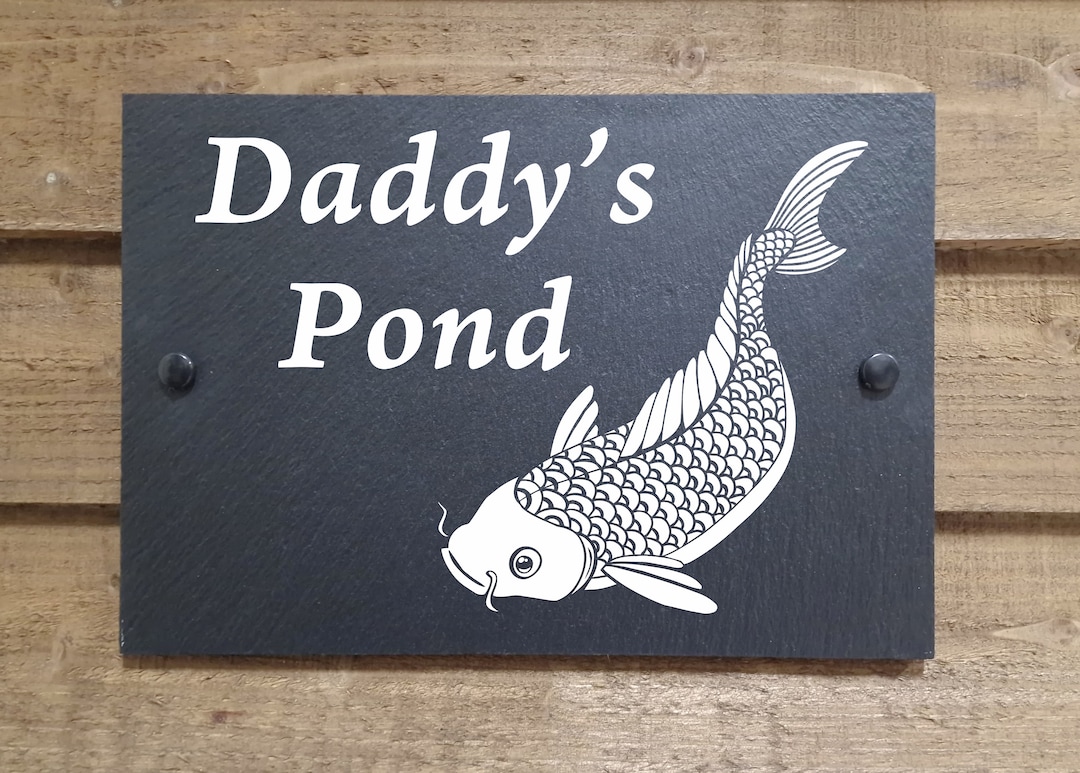 Personalised Koi Garden Pond Slate House Sign - 4 Sizes Available ...