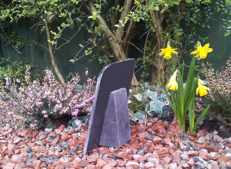 Natural Slate Headstone Memorial Grave Marker With Angels - Etsy UK