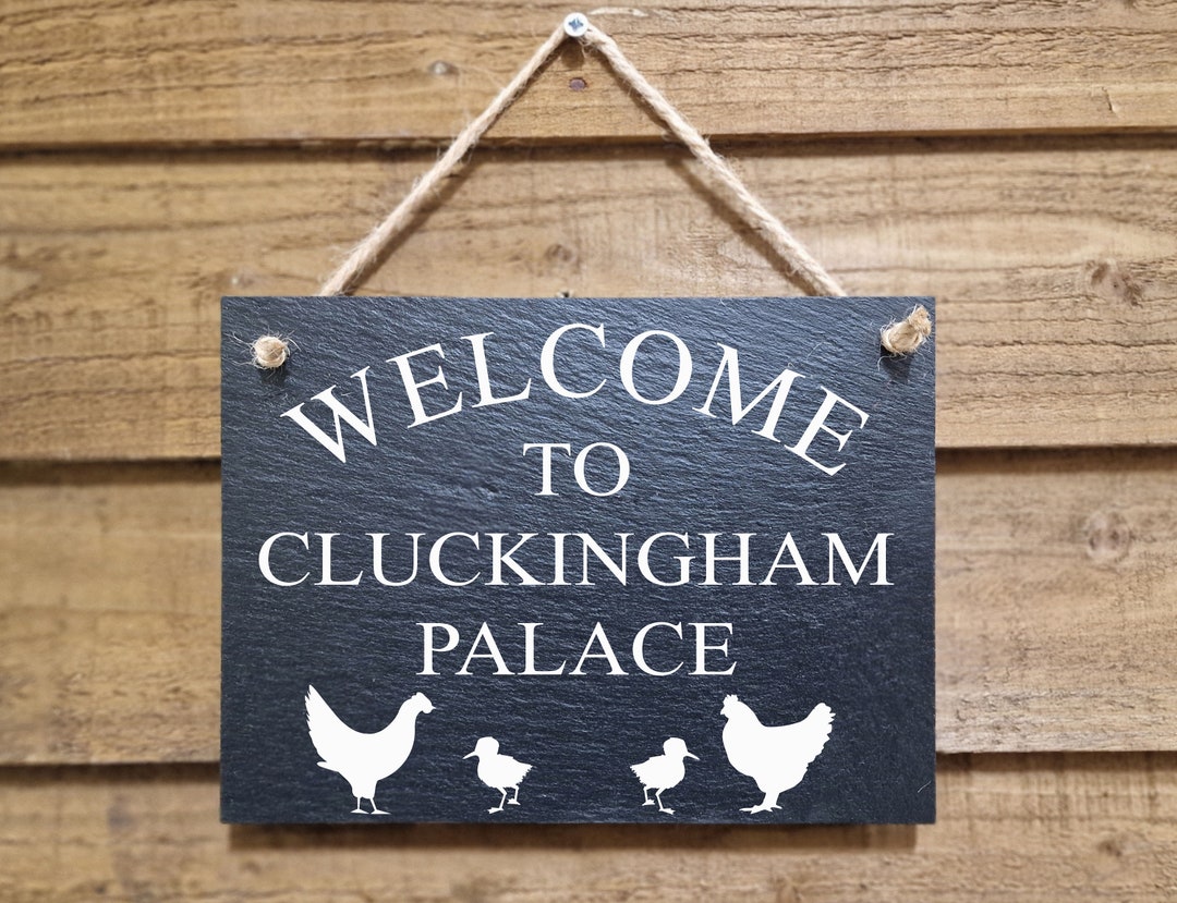 Cluckingham Palace Slate Chicken Coop Sign, Weatherproof Exterior - Etsy