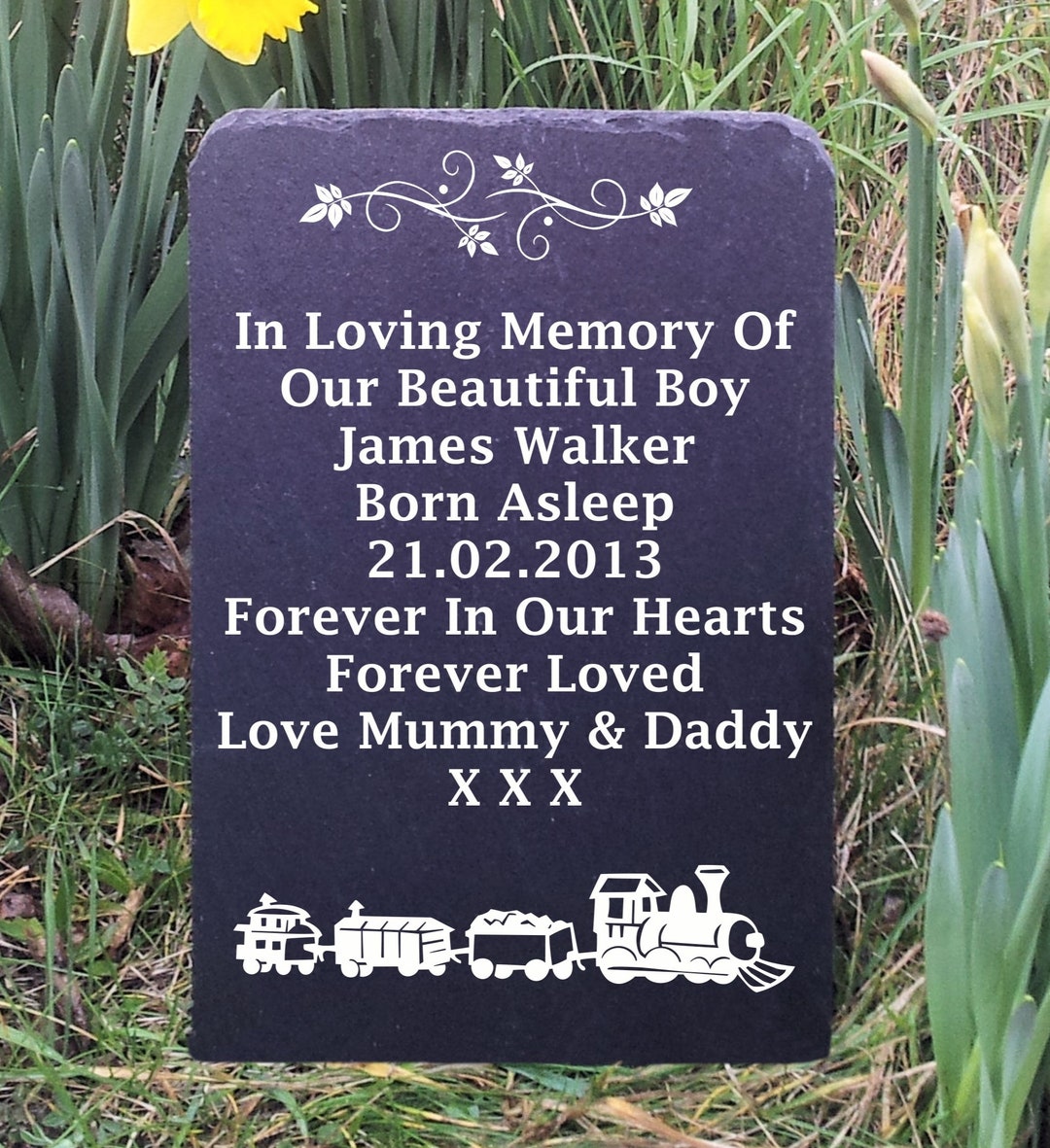 Train Design Natural Slate Memorial Headstone in 3 Sizes FS12 - Etsy UK
