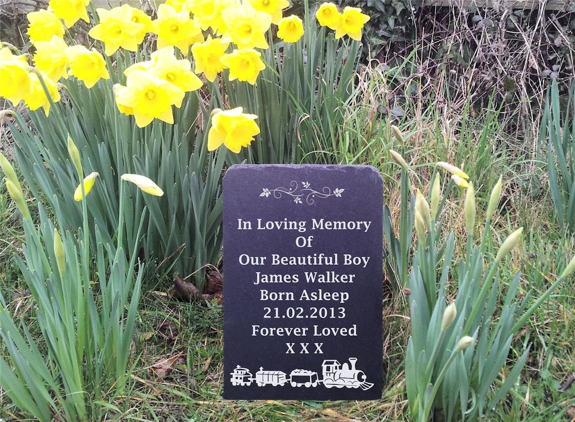 Train Design Natural Slate Memorial Headstone in 3 Sizes FS1 - Etsy UK