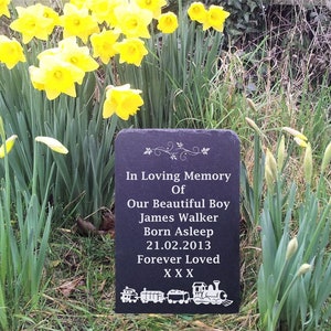 Train Design Natural Slate Memorial Headstone in 3 Sizes FS1 - Etsy UK