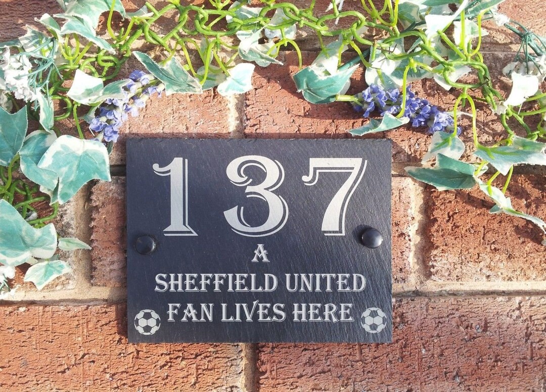 Any Football Team Slate House Number Gate Door Number Sign Plaque 2 ...