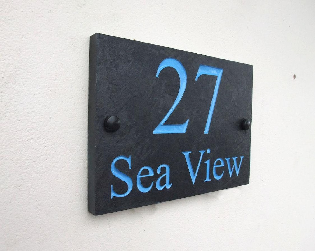 Deep Engraved Slate House Name Number 30cm X 20cm All Colours / Fonts ...
