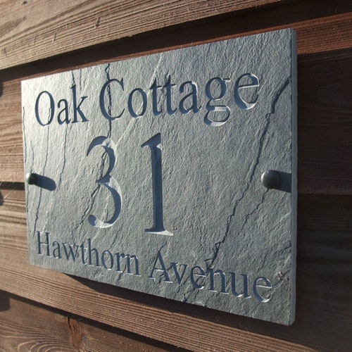 Deep Engraved Slate House Sign - Etsy UK
