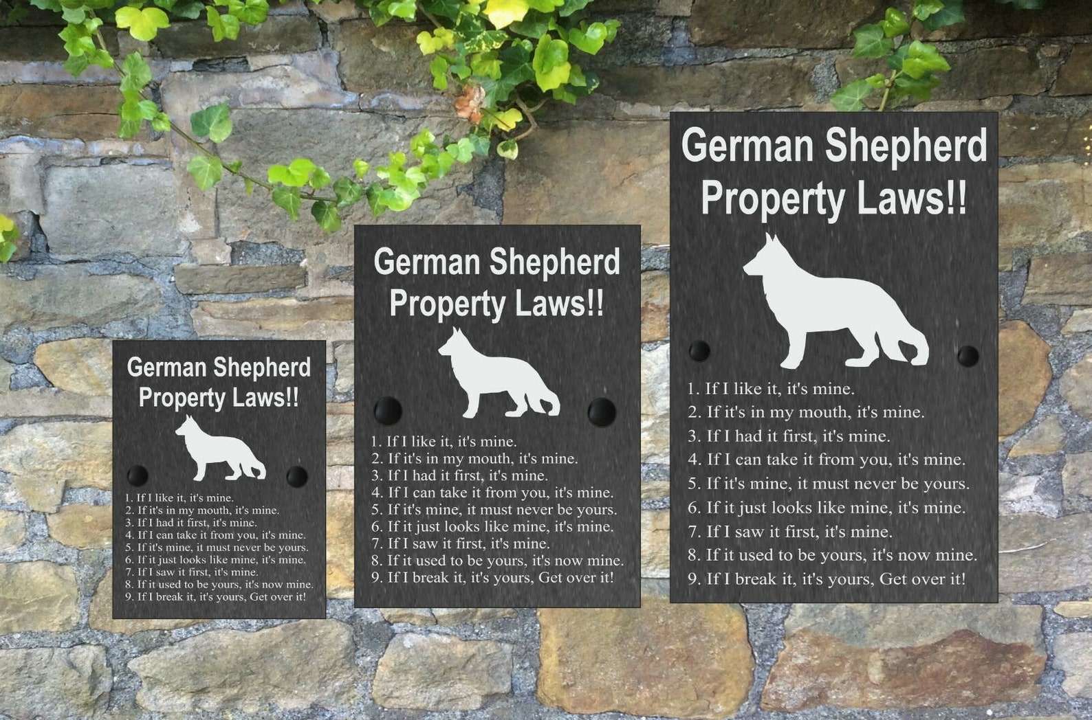 Dog Funny Property Laws Slate House Sign ANY BREED AVAILABLE - Etsy UK