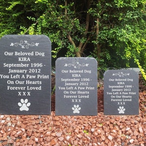 Natural Slate Pet Dog Paw Headstone 3 Sizes Grave Marker - Etsy