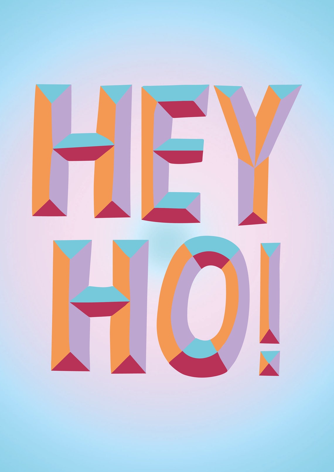 Hey Ho Quote Typographical Poster Print Greetings Card - Etsy UK