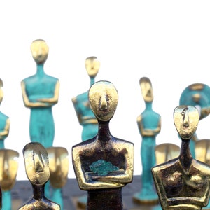 Ancient Greek Cycladic Chess Table Chess Set Bronze Chess Pieces Greek ...