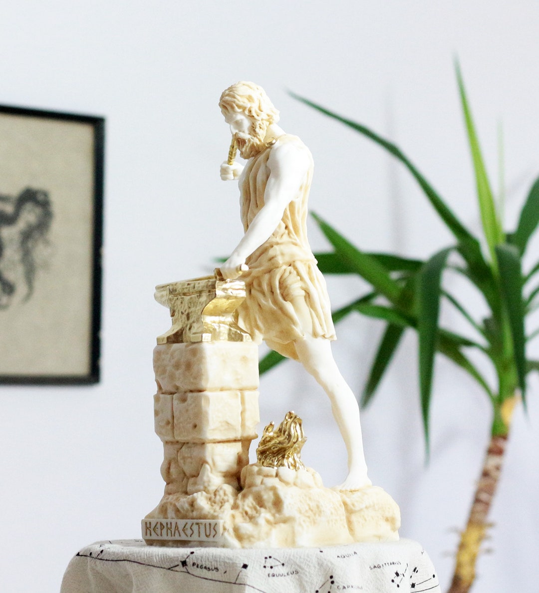 Estatua de Hefesto Escultura de mármol del dios griego antiguo, 23cm/9 ...