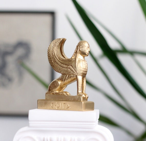 Art & Collectibles Marble Sculpture Gold Sphinx Sculpture Sphinx Statue ...