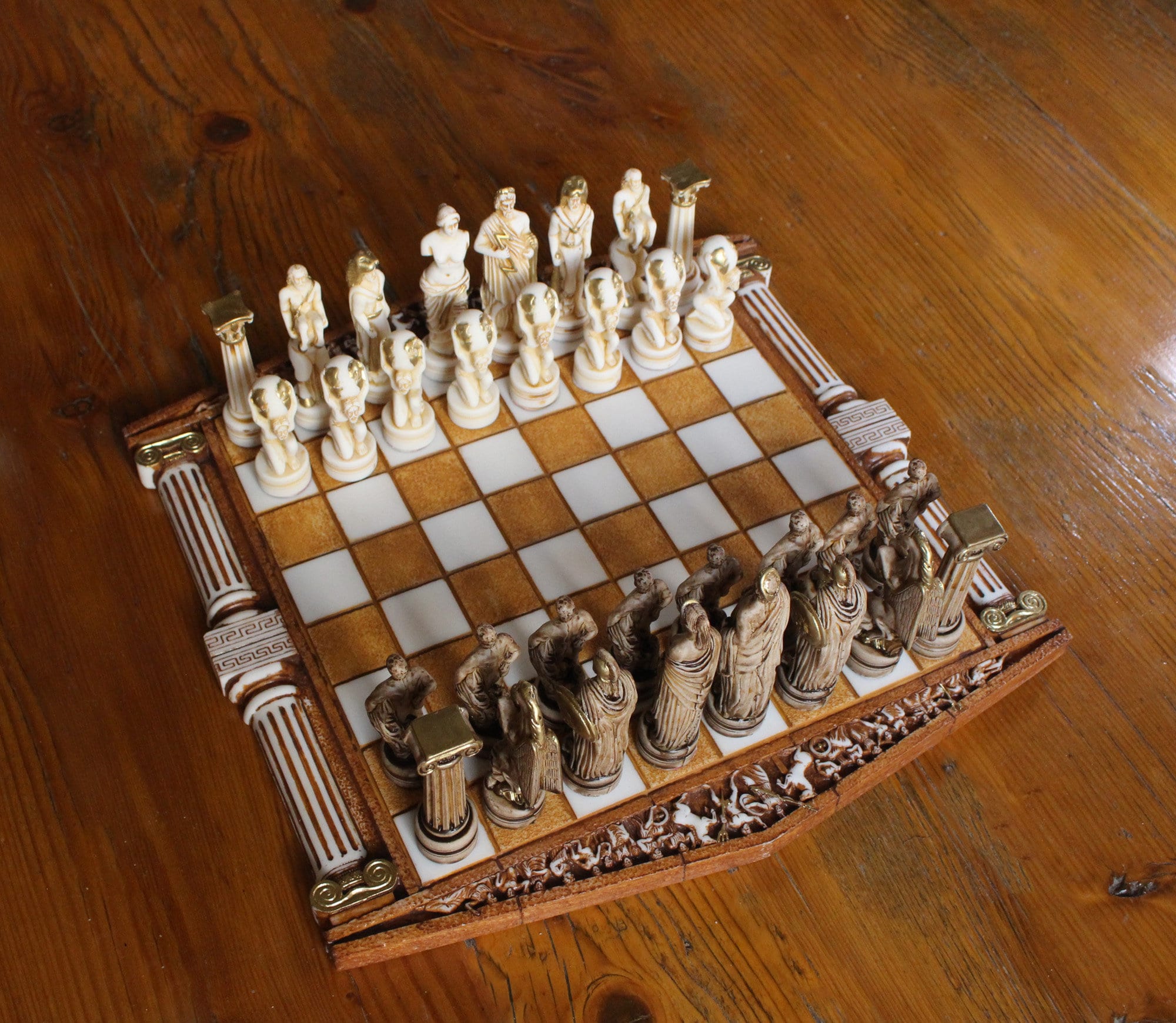 Greek Mythology Greek Gods Chess Table Chess Set Hercules Vs Atlas ...