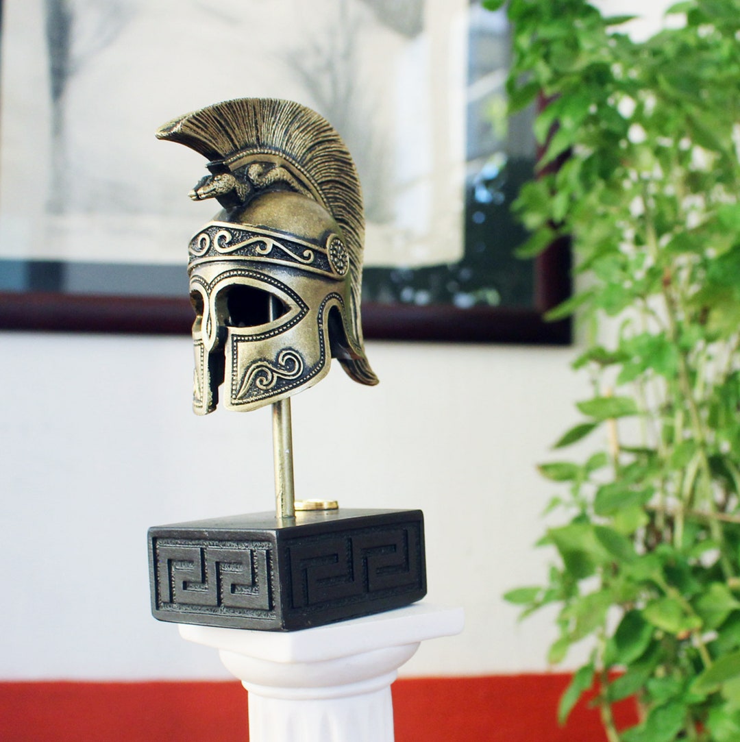 Greek Helmet Statue, Leonidas Statue, Marble Sculpture, 300 Spartan ...