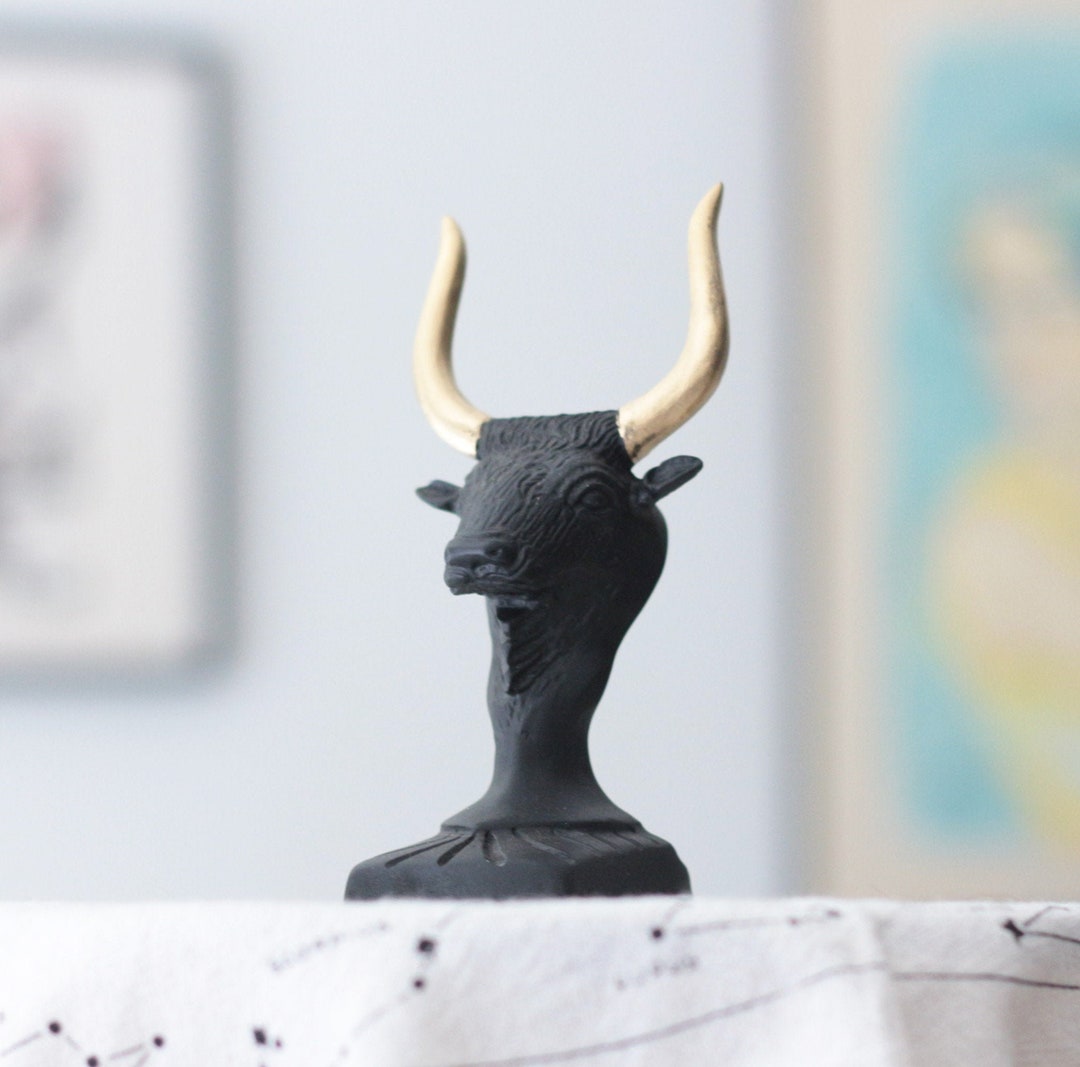 Minoan Bull Head Statue Greek Mythology Sculpture, 14cm-5.5in - Etsy