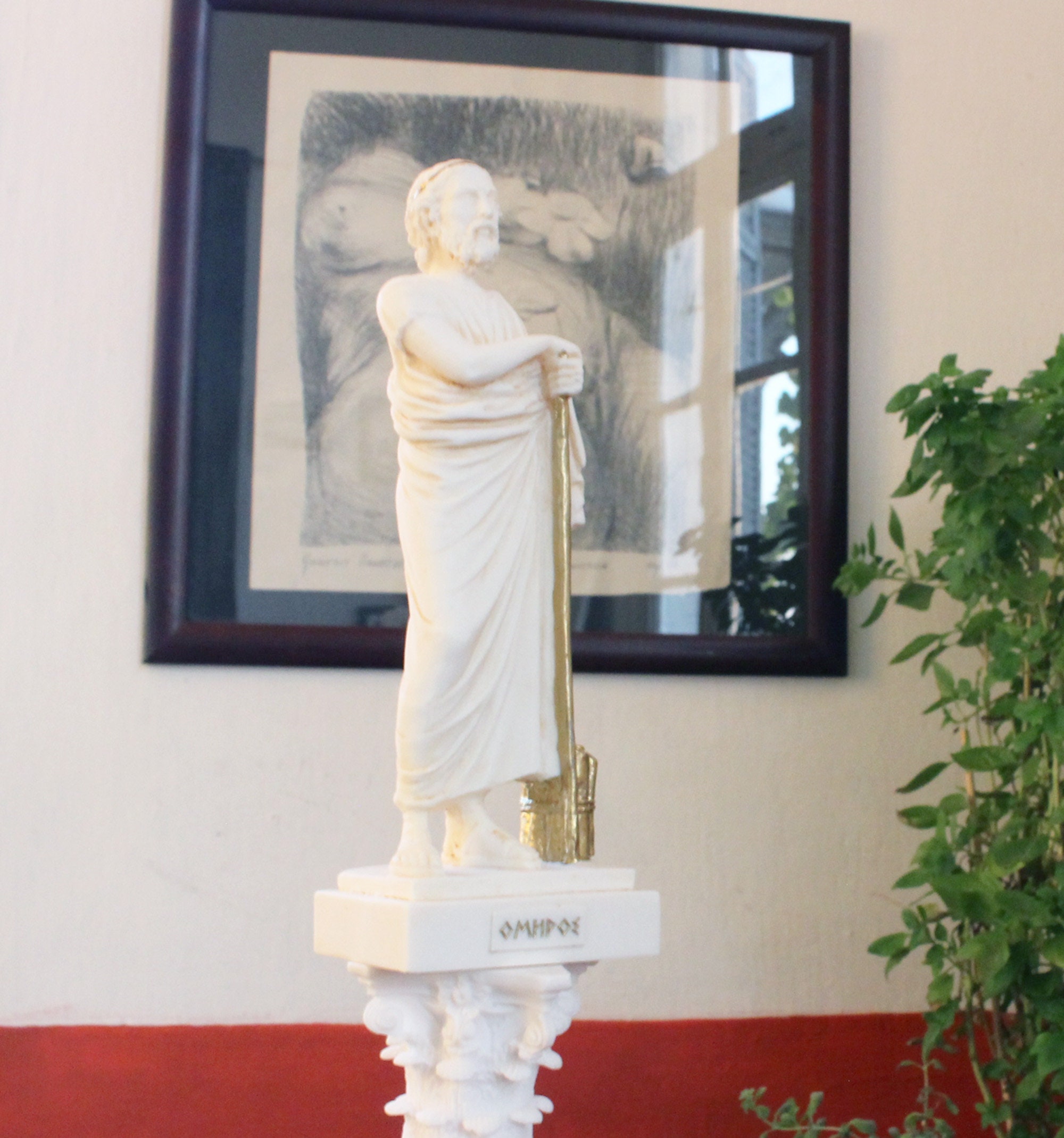 Homer Statue Greek Statue Marble Sculpture Iliad Writer - Etsy