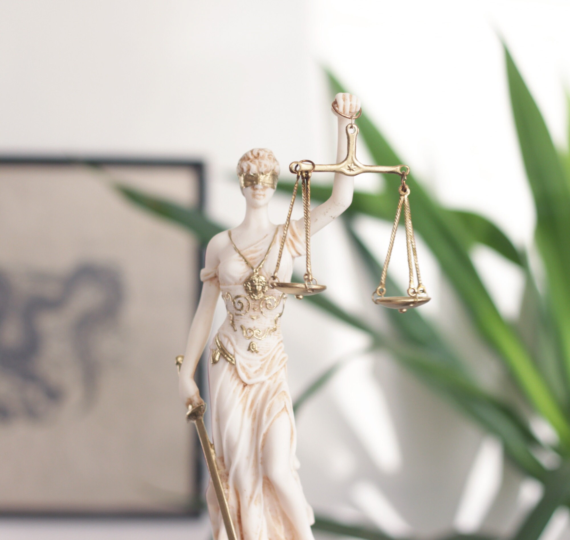 Greek Lady Justice Goddess Themis Scale Of Justica Blind