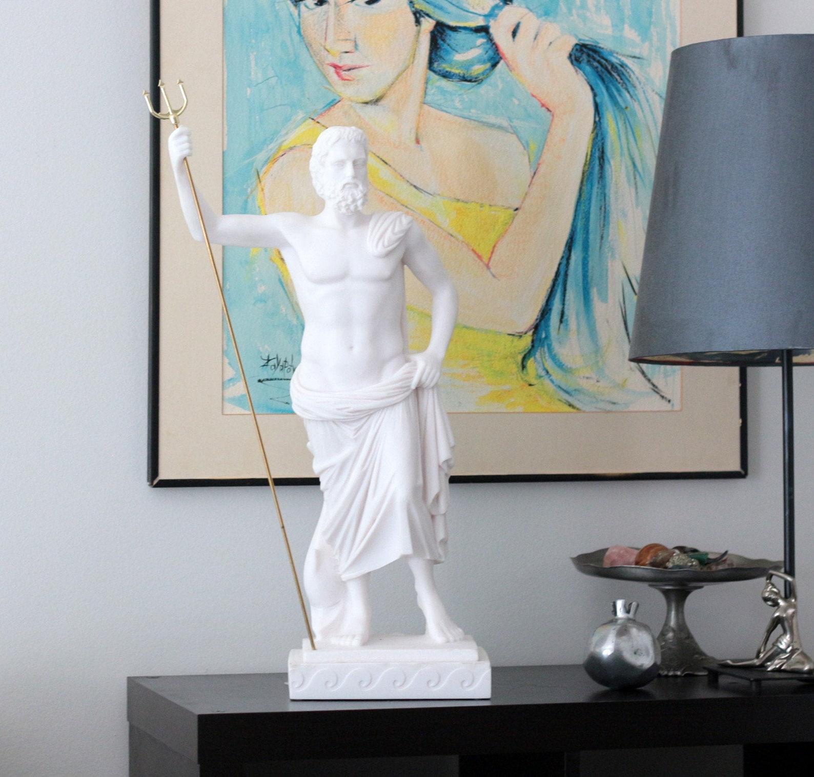 Poseidon Statue Ancient Greek God Marble Sculpture 60cm-24in - Etsy
