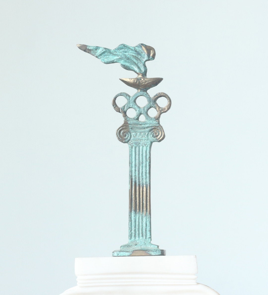 Athens Olympic Games Torch Statue Ancient Greek Bronze Artifact, 17cm-6 ...