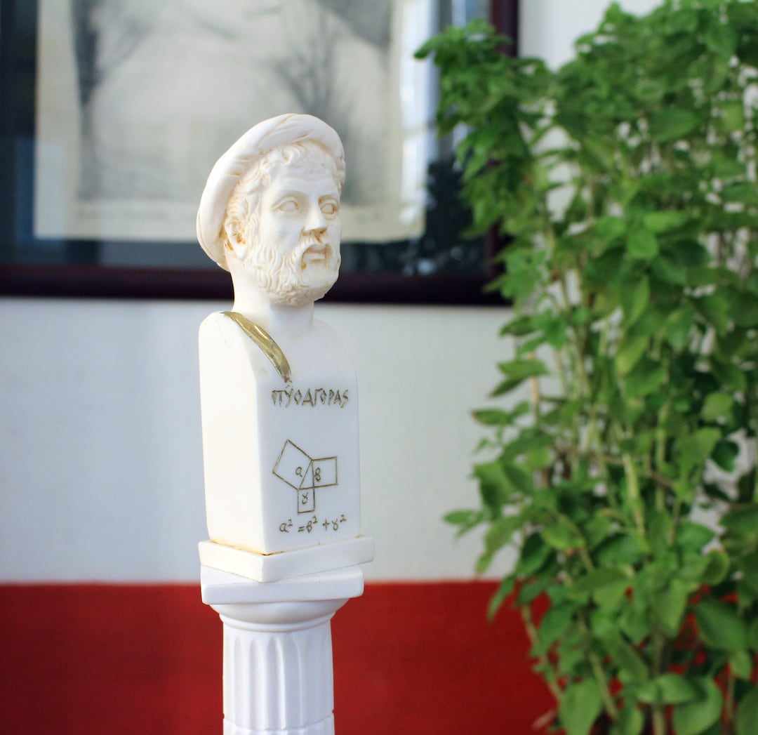 Pythagoras Bust Head Statue Ancient Greek Mathematician - Etsy