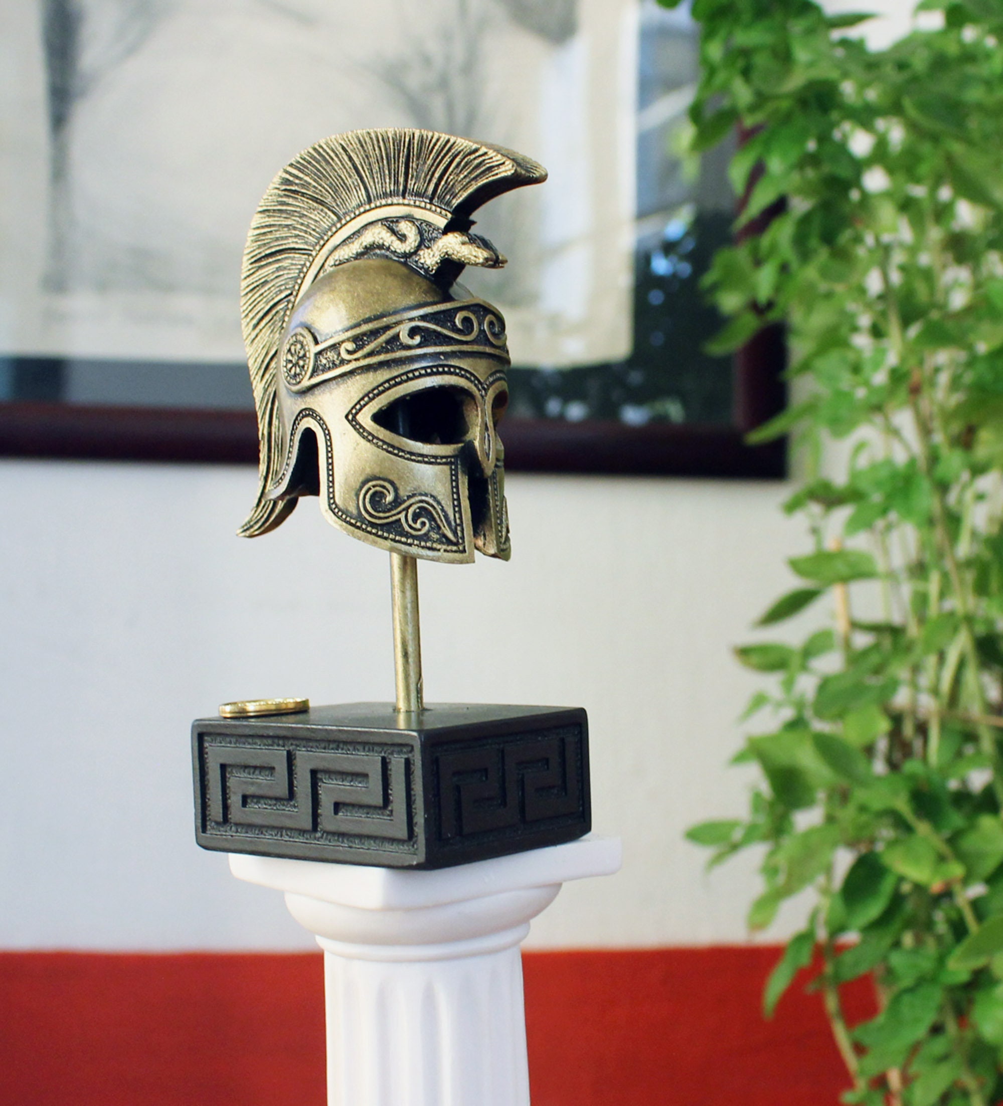 Greek Helmet Statue Leonidas Statue Marble Sculpture 300 | Etsy