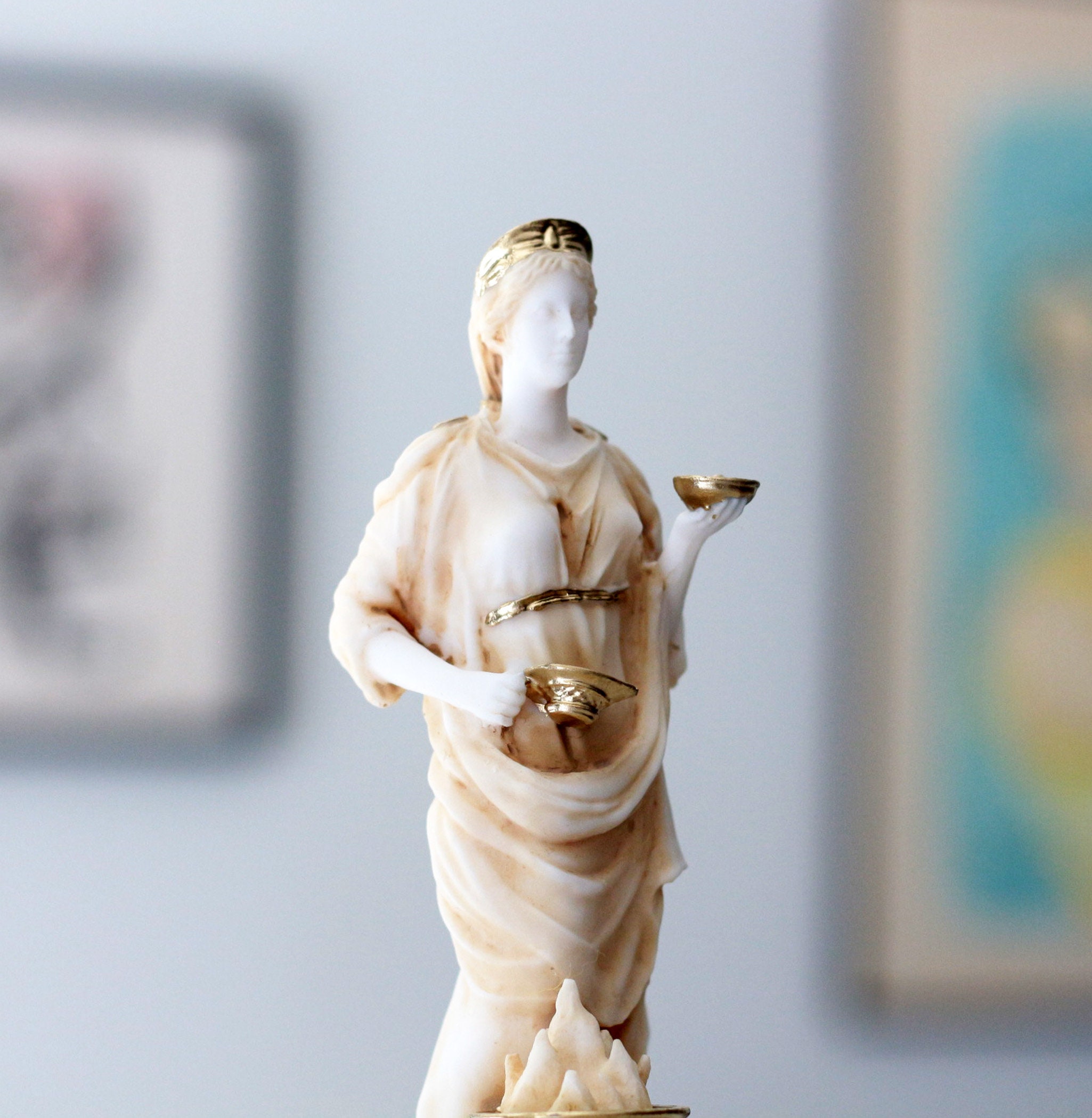 Hestia Statue Ancient Greek Goddess Marble Sculpture 17cm-6.7in ...
