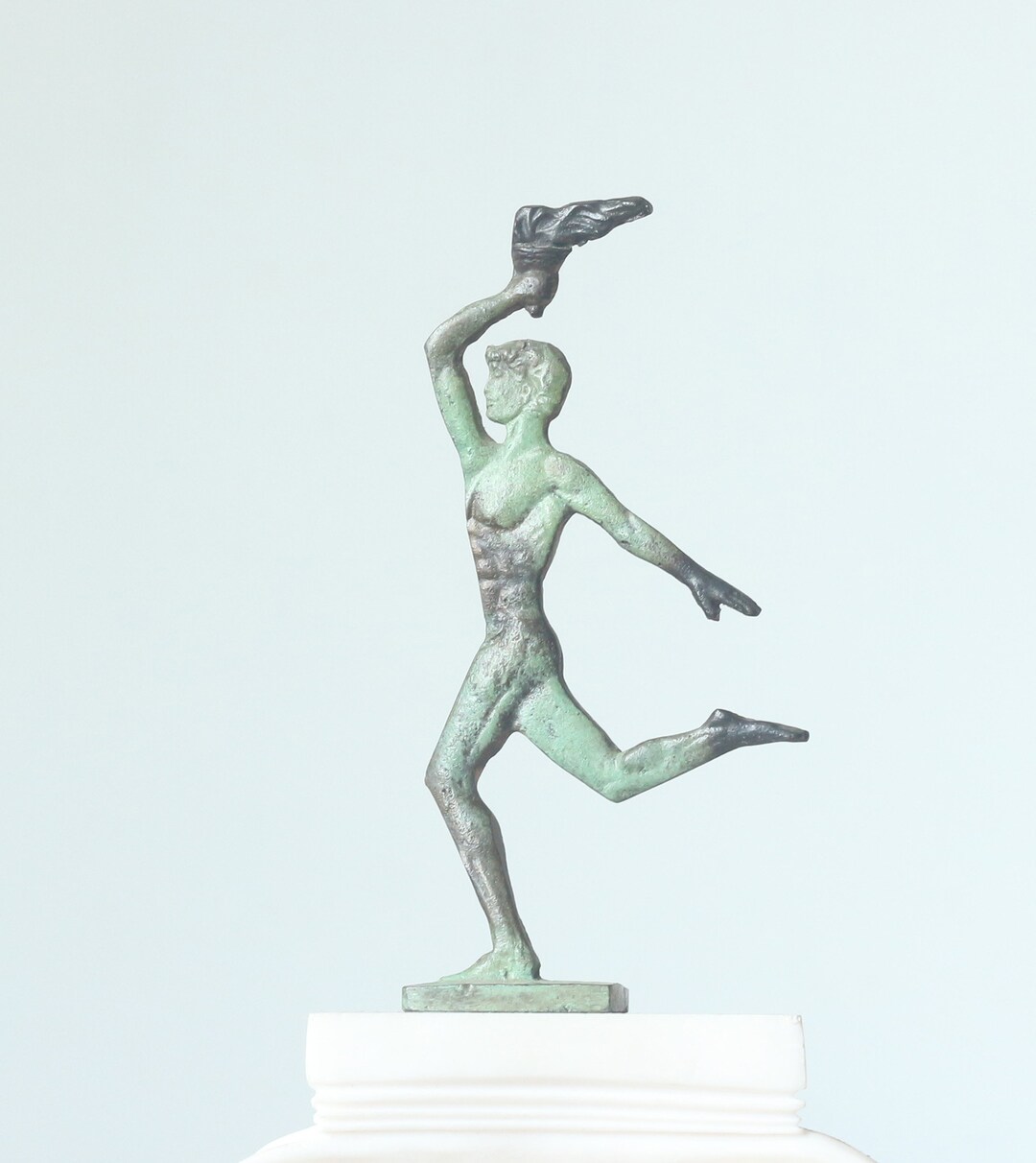 Athens Olympic Games Torch Runner Statue Ancient Greek Bronze ...