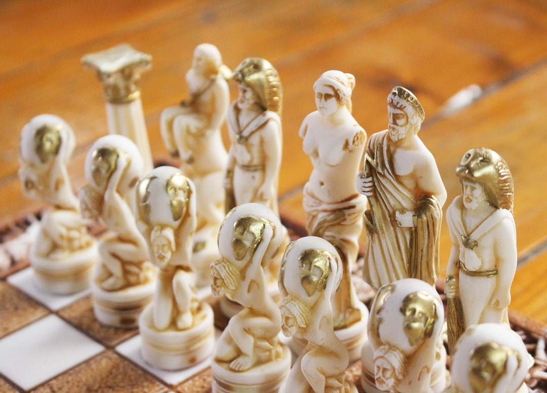 Atlas Theme Aphrodite Zeus Chess Set Chess Pieces Chess - Etsy