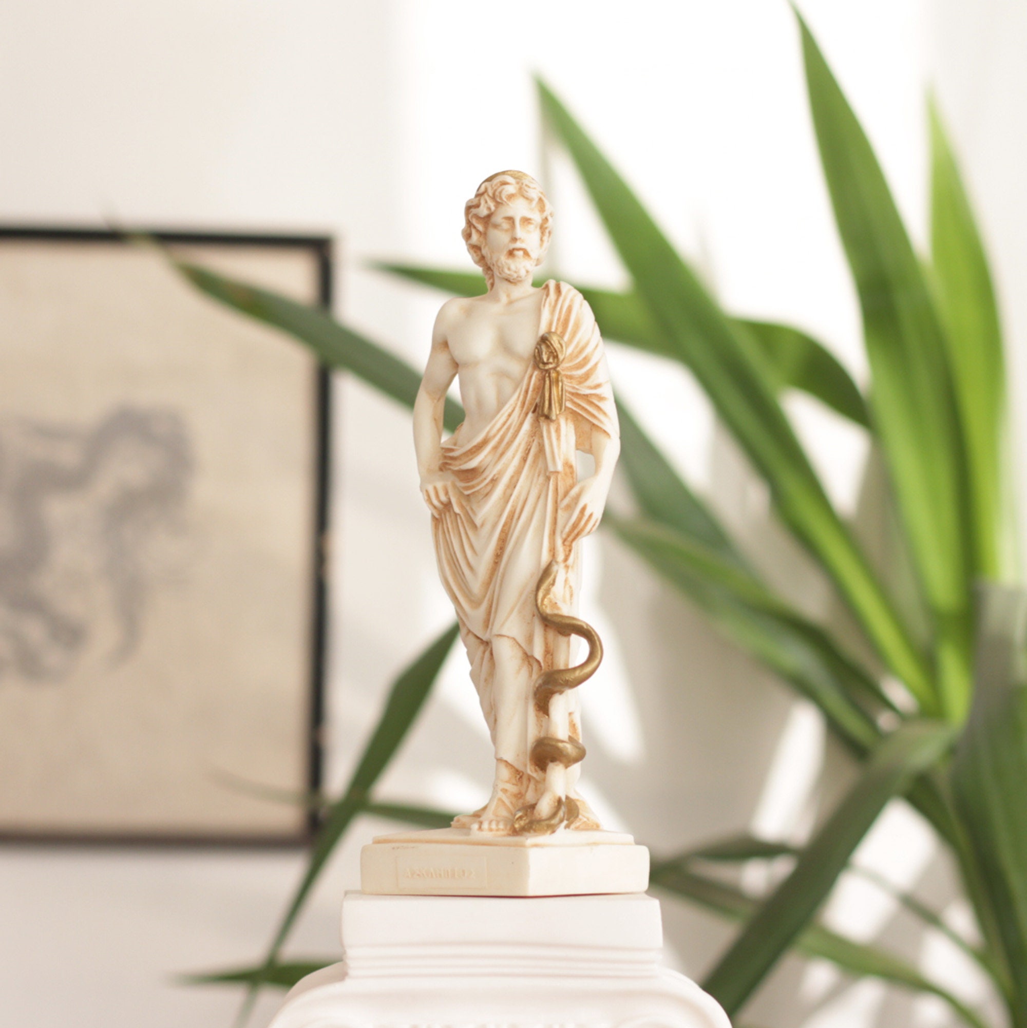 Asclepius Statue Greek God of Medicine Greek Statue | Etsy