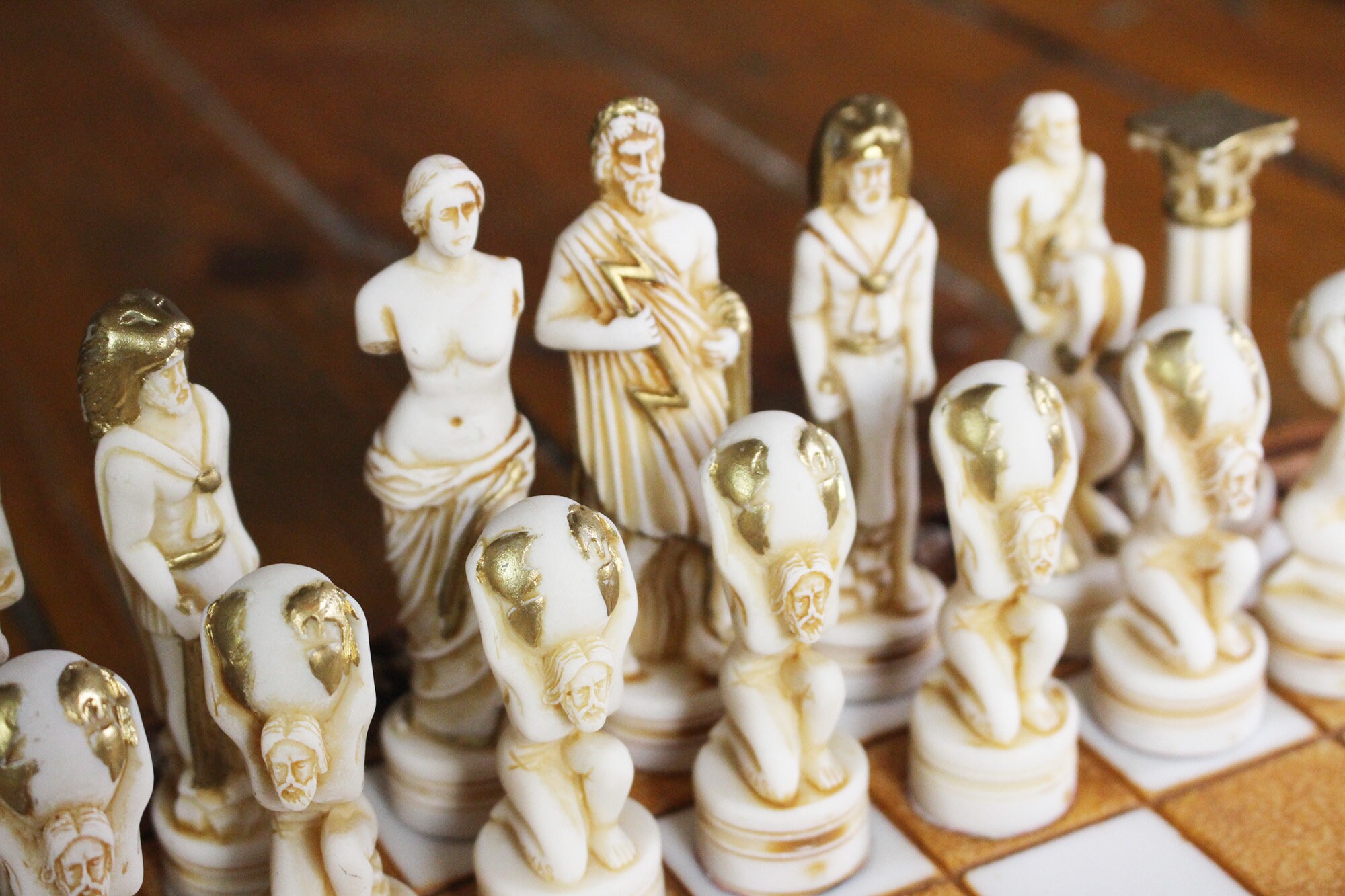 Greek Mythology Greek Gods Chess Table Chess Set Hercules Vs Atlas ...