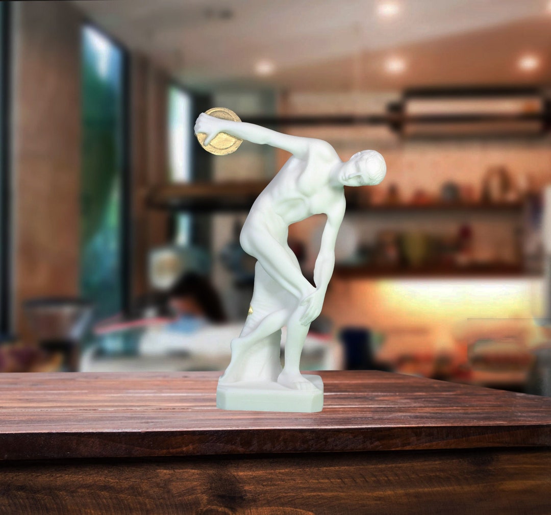 Discobolus Statue Disc Thrower Ancient Greek Athlete Sculpture, 40cm ...