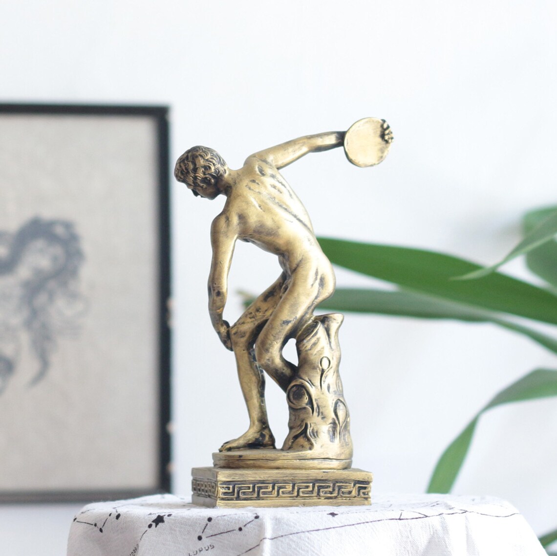 Discobolus Statue Ancient Greek Disc Thrower Bronze Finish - Etsy