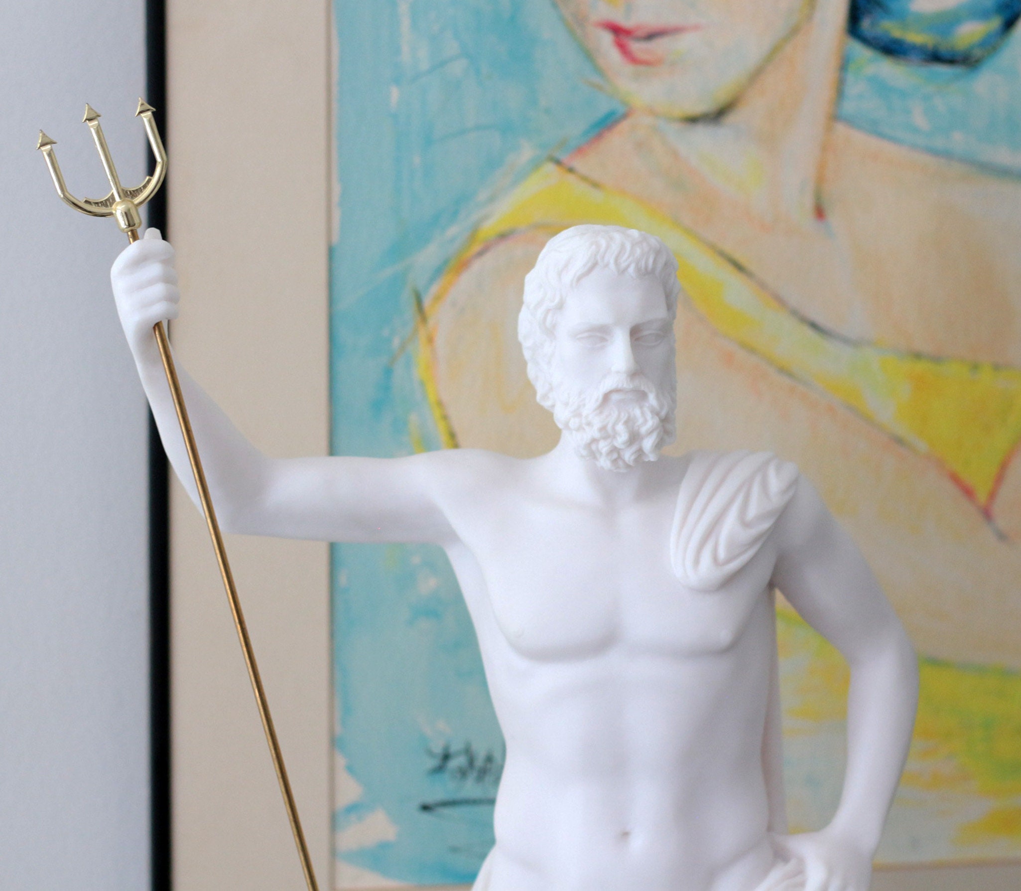 Poseidon Statue Ancient Greek God Marble Sculpture 60cm-24in - Etsy