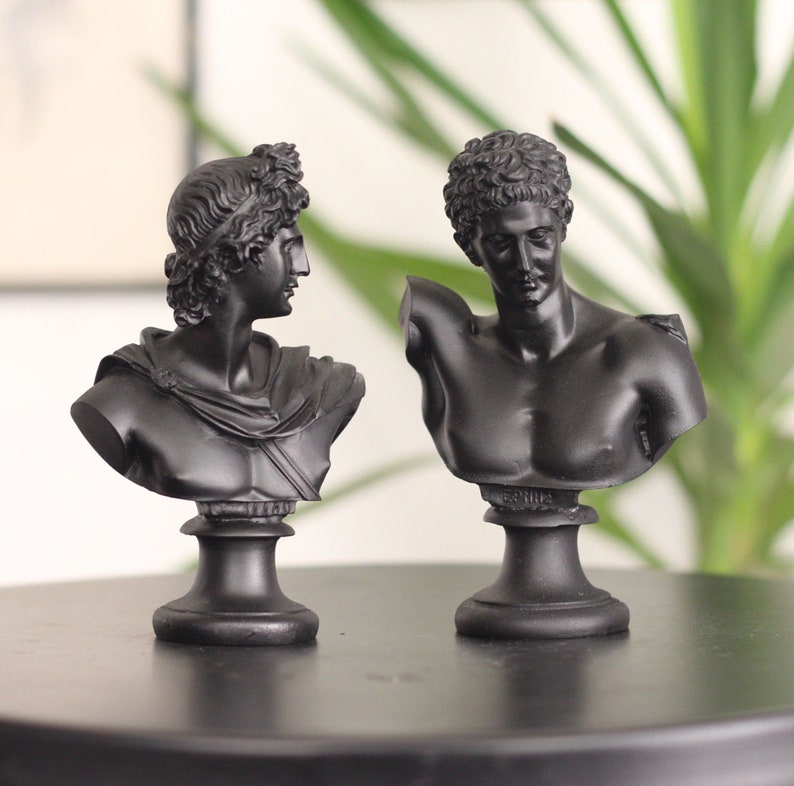 Apollo God Hermes Statue Set of Two Greek Busts Contemporary | Etsy
